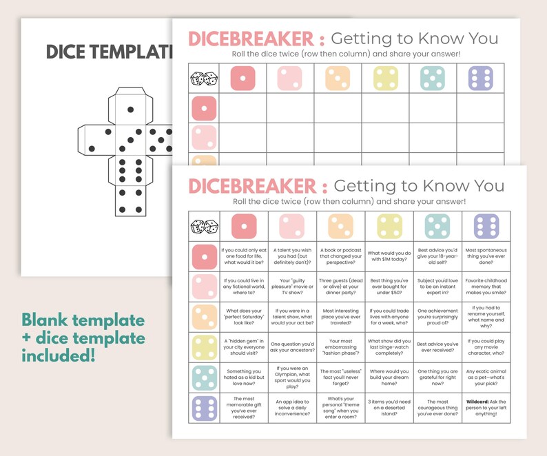 Editable Dicebreaker Games Bundle for Office Party Family Reunion ...