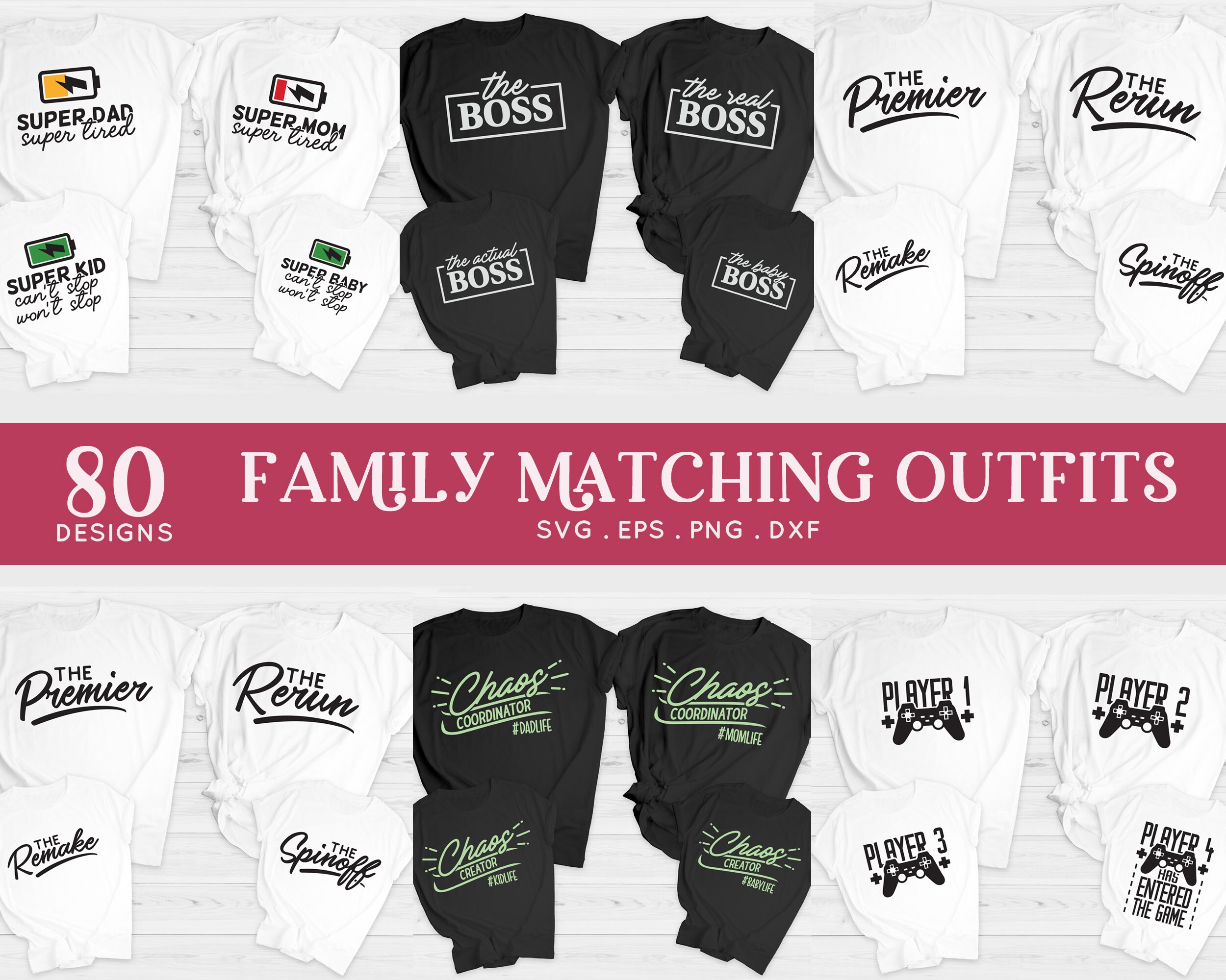 Matching Family Outfits SVG Bundle: 80 Designs (digital Download) - Etsy