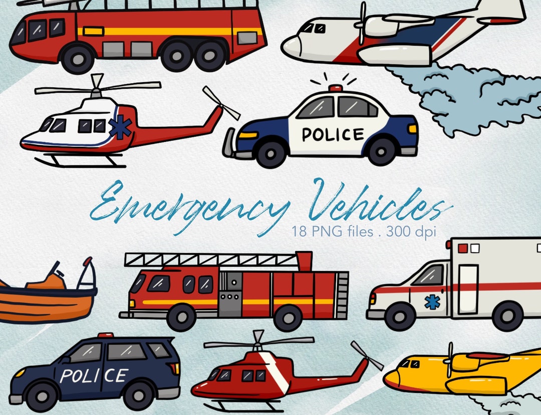BUY 4 GET 50% OFF Emergency Vehicles Clipart - Emergency Truck Clip Art ...