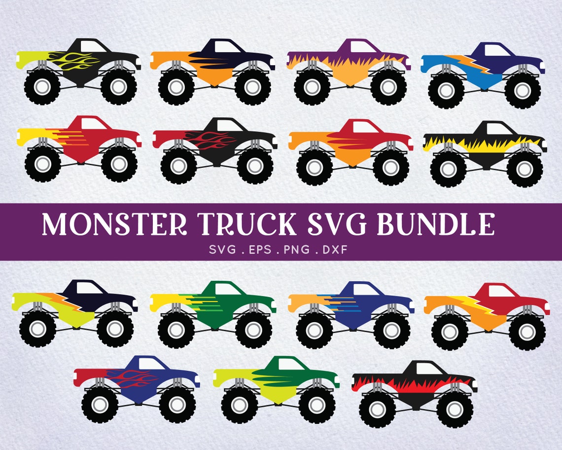 BUY 4 GET 50% OFF Monster Truck Svg Bundle Racing Truck Svg - Etsy
