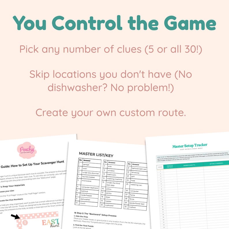 Printable Easter Scavenger Hunt Games for Teen and Older Kids Age 8 ...