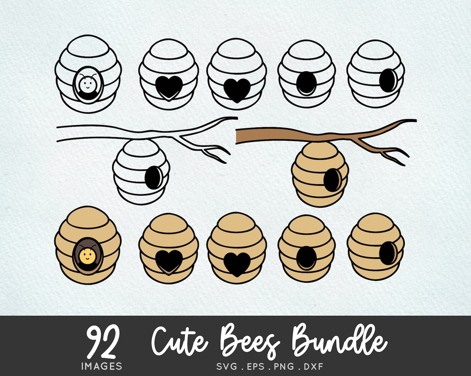 BUY 4 GET 50% OFF Cute Bees Mega Bundle Cute Honey Bee Svg - Etsy