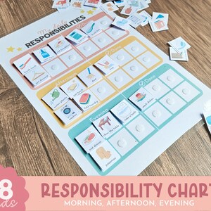 Printable Kids Chore Chart: Daily Responsibility, Summer Routine (PDF ...