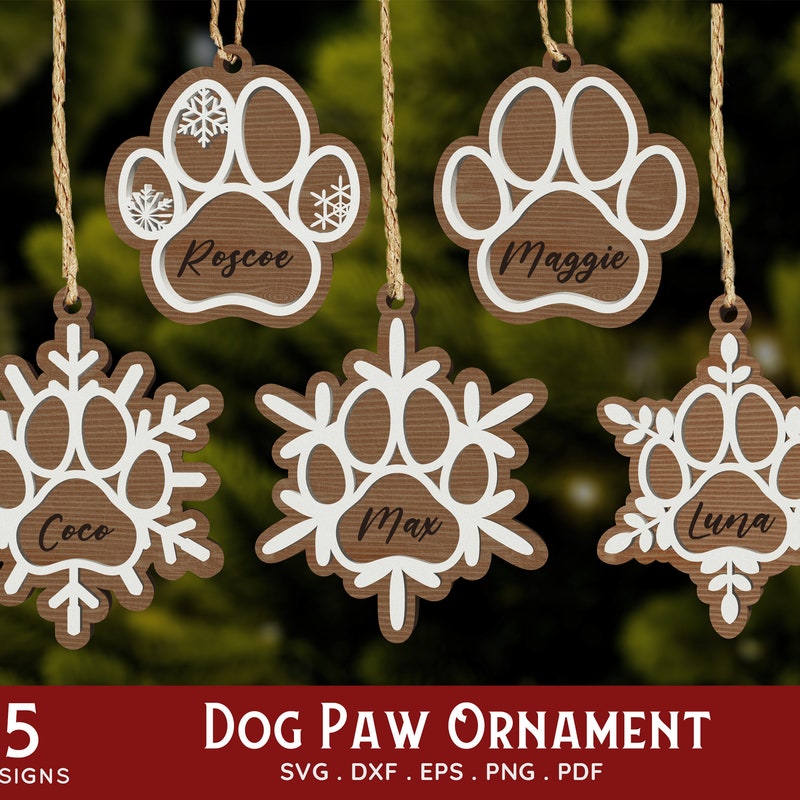 Paw Print Ornaments File - Etsy