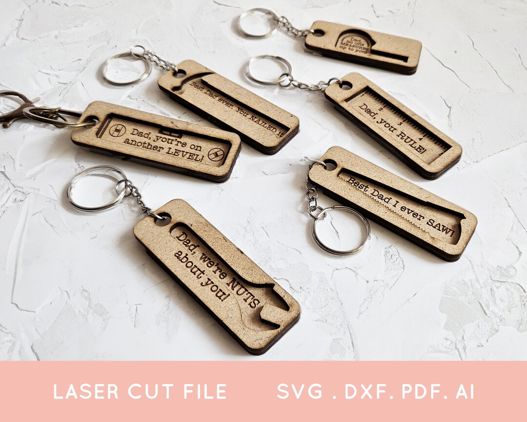 Father's Day Dad Keychain SVG Laser Cut File (digital Download) - Etsy
