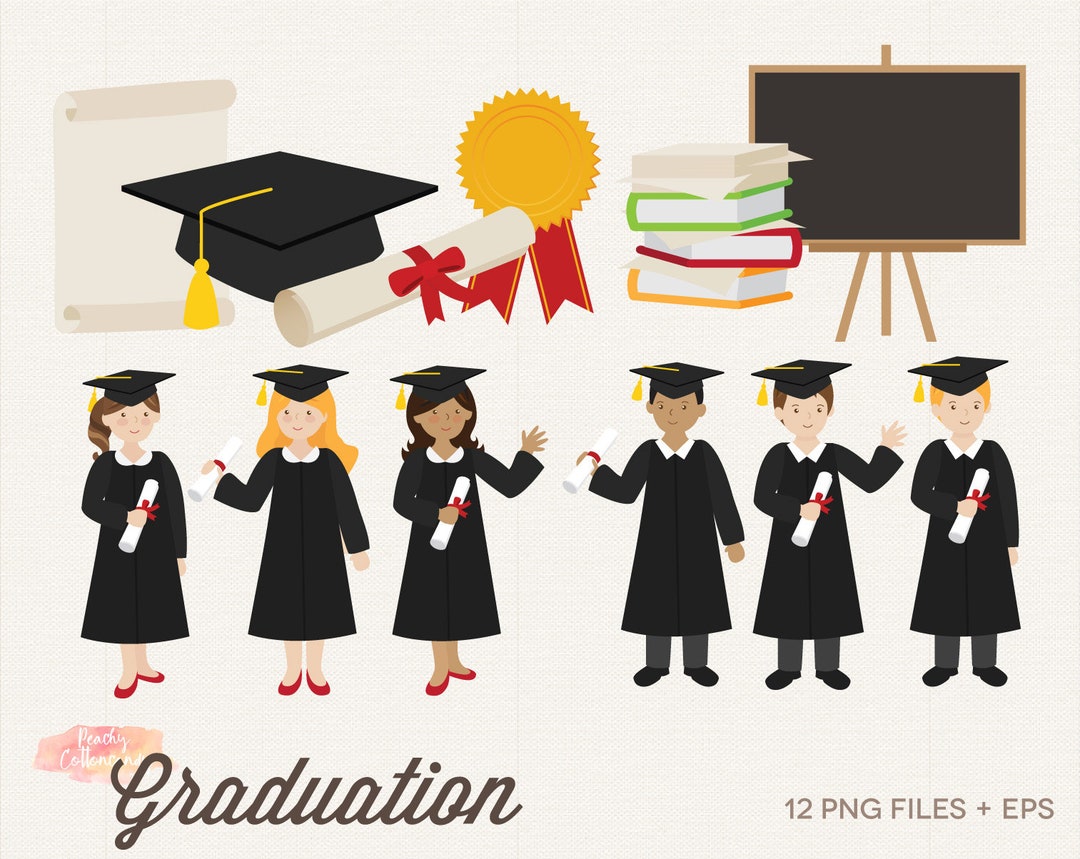 BUY 4 GET 50% OFF Graduation Clipart - Graduation Clip Art - School ...