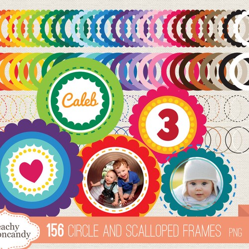 BUY 4 GET 50% OFF 156 Scalloped Circle Frames Clip Art - Etsy