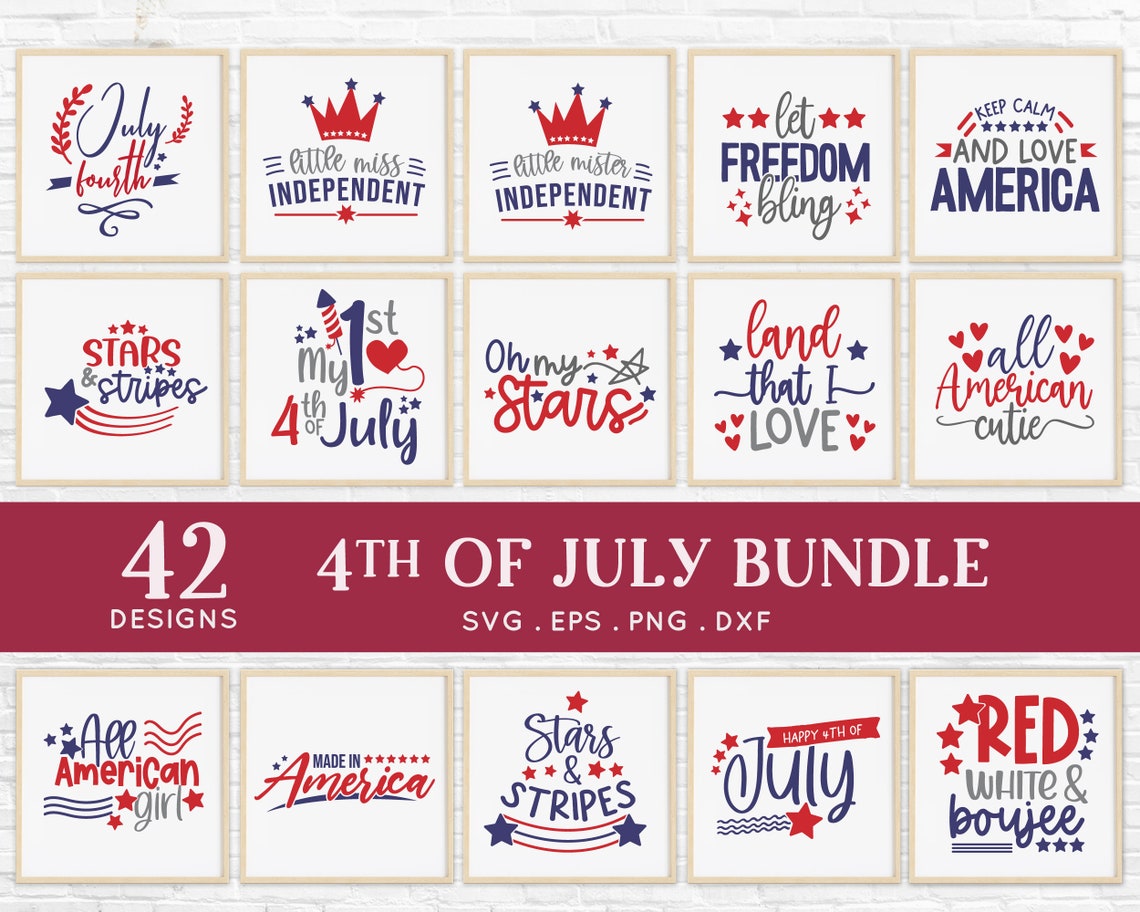 BUY 4 GET 50% OFF 4th of July Svg Bundle Eps Dxf Png Fourth - Etsy