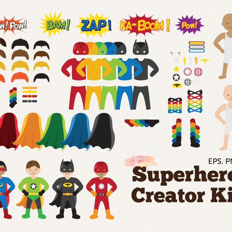 Superhero Clip Art - Etsy