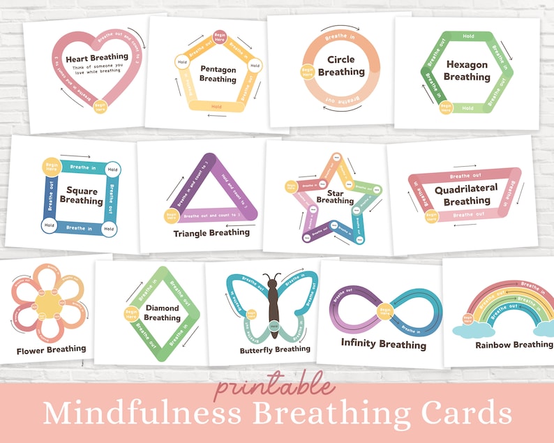 Mindfulness Breathing Exercise Cards for Kids: Calm Down Corner (PDF ...