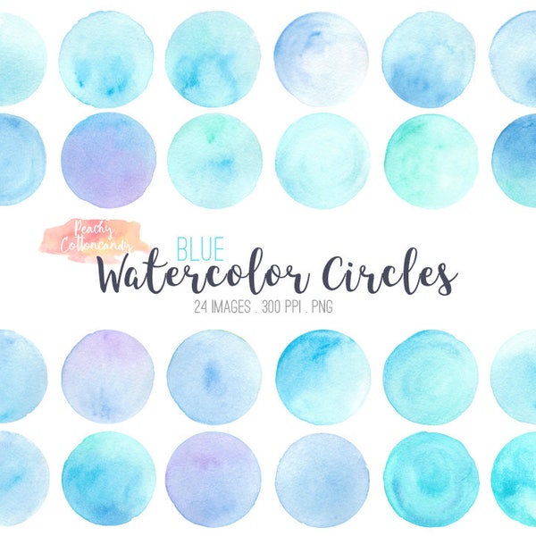 Watercolor Circles - Etsy