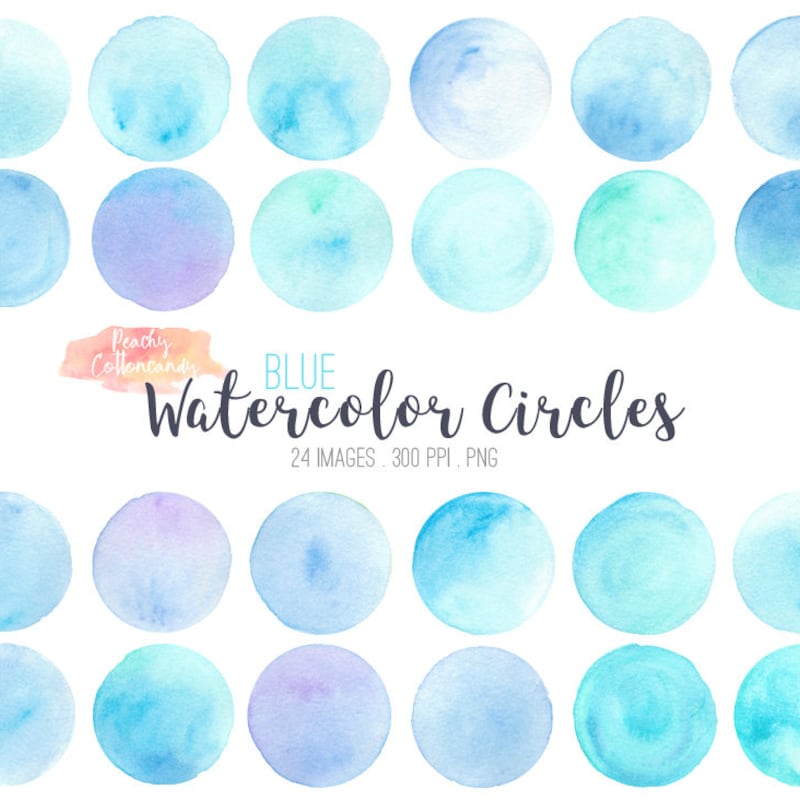 Watercolor Circles - Etsy