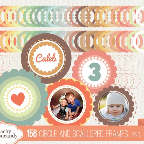 BUY 4 GET 50% OFF 156 Scalloped Circle Frames Clip Art - Etsy