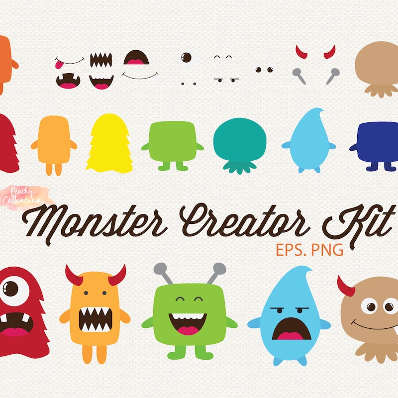 Monster Clipart - Etsy