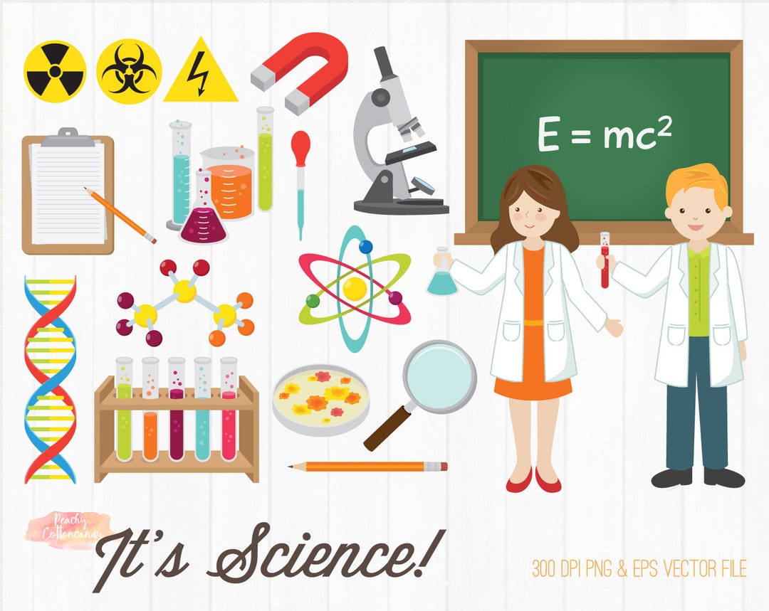 Science Clipart: Back to School Graphics (PNG, EPS) - Etsy