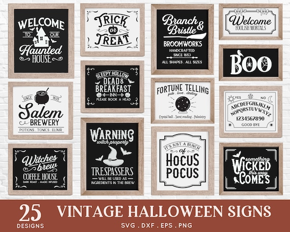 BUY 4 GET 50 OFF Vintage Halloween Decor Svg Printable Halloween Signs Png Hocus Pocus Svg Halloween Svg Files for Cricut Glowforge Svg Etsy UK