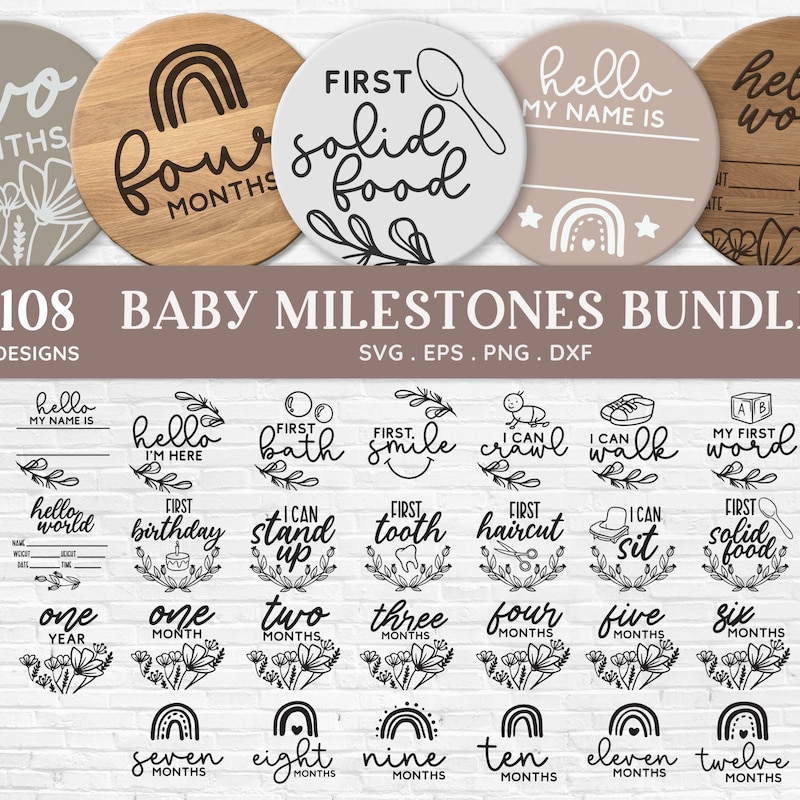 Baby Milestone Cards - Etsy
