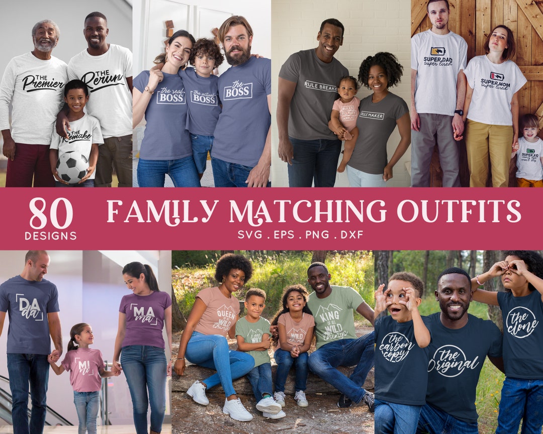 Matching Family Outfits SVG Bundle: 80 Designs (digital Download) - Etsy