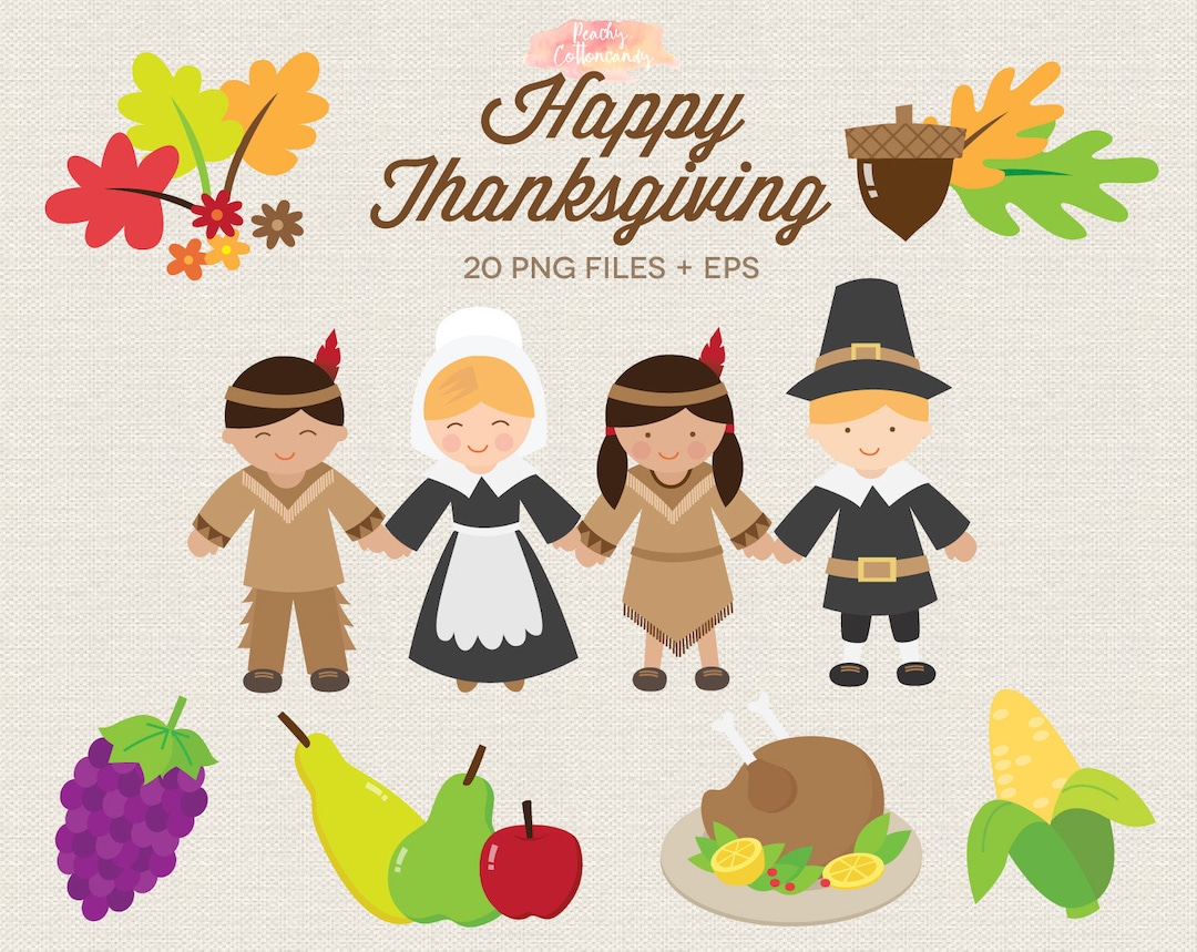 BUY 4 GET 50% OFF Happy Thanksgiving Clipart - Thanksgiving Clip Art ...