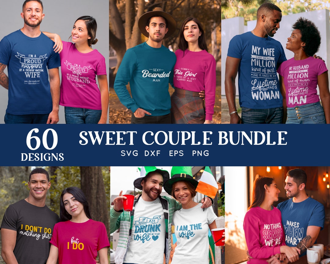 Couple Shirt SVG Bundle: 60 Matching Designs (digital Download) - Etsy