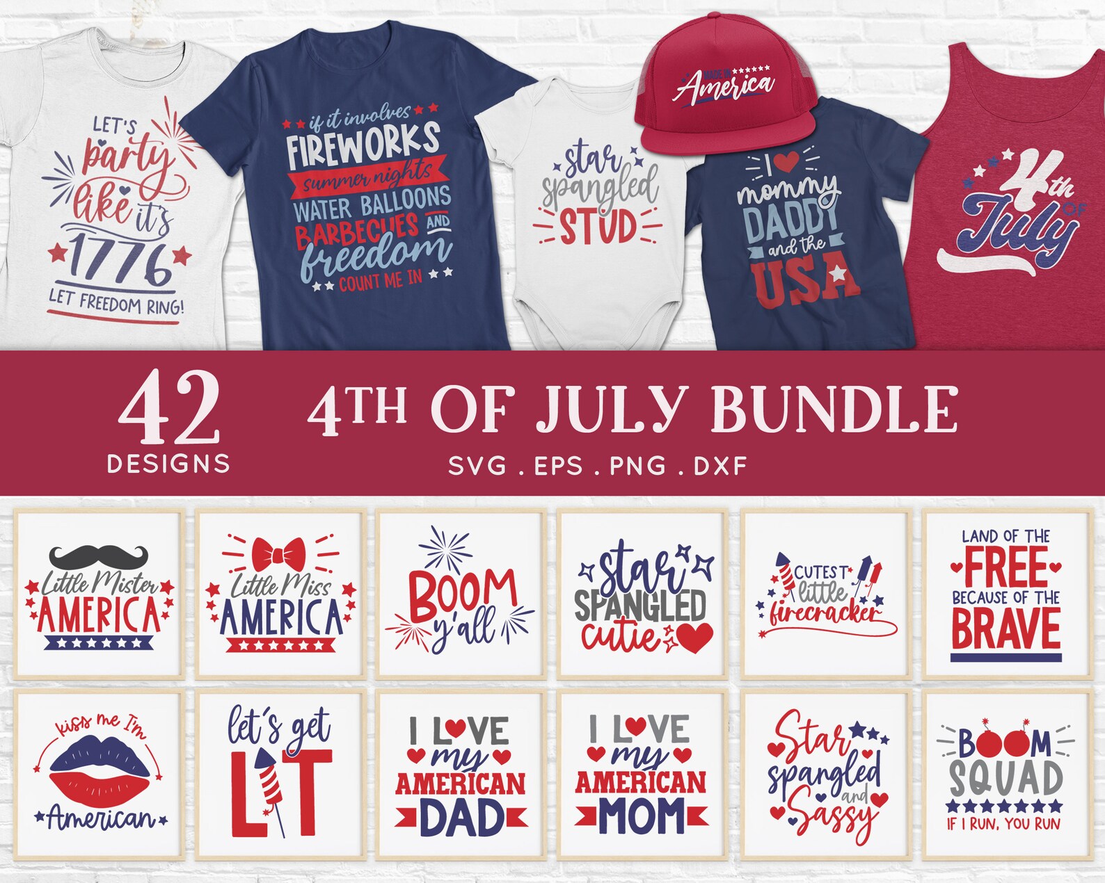 BUY 4 GET 50% OFF 4th of July Svg Bundle Eps Dxf Png Fourth - Etsy