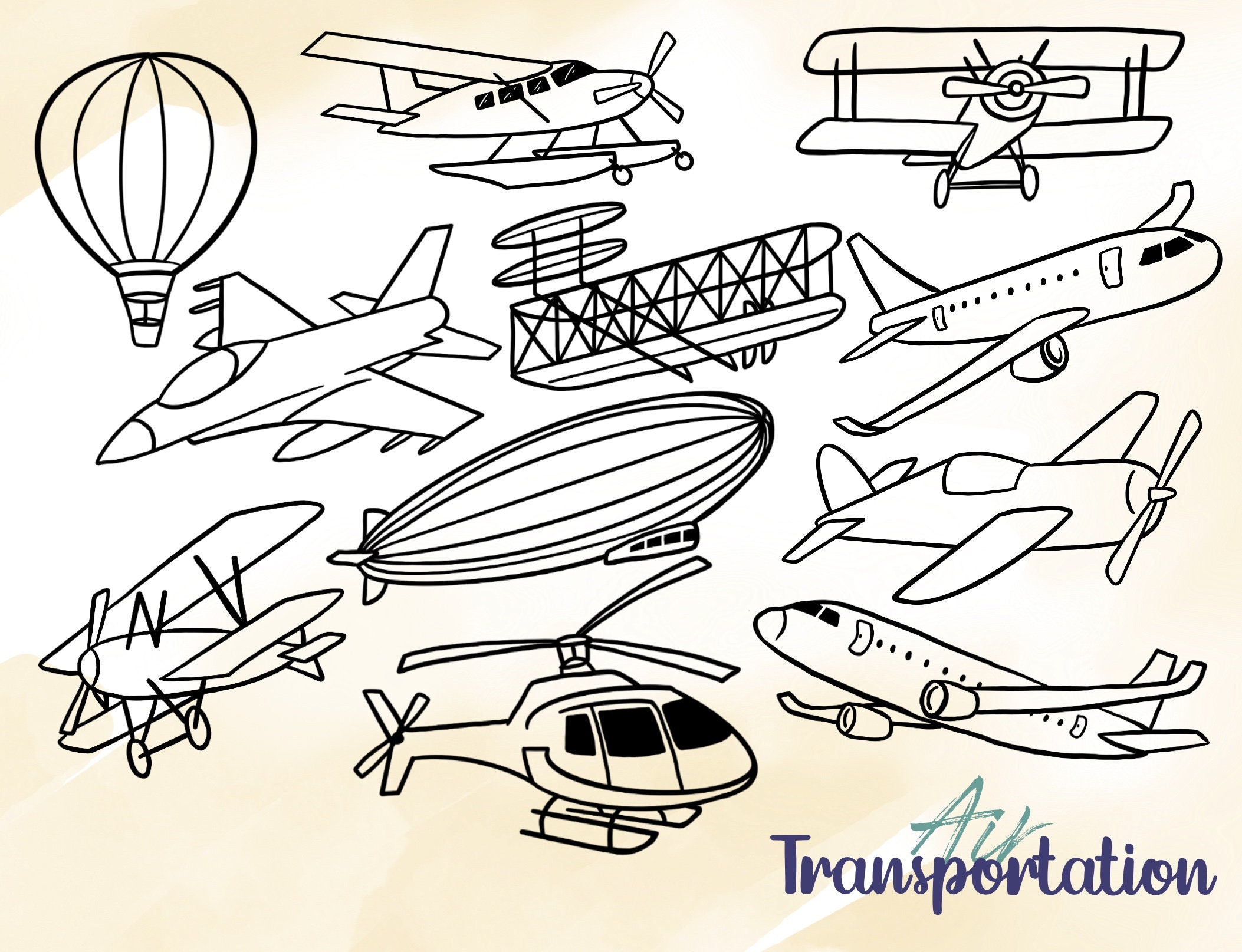 BUY 4 GET 50% OFF Air Transportation Clipart Airplane Clip - Etsy