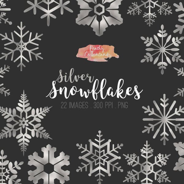 Snowflakes Clipart - Etsy