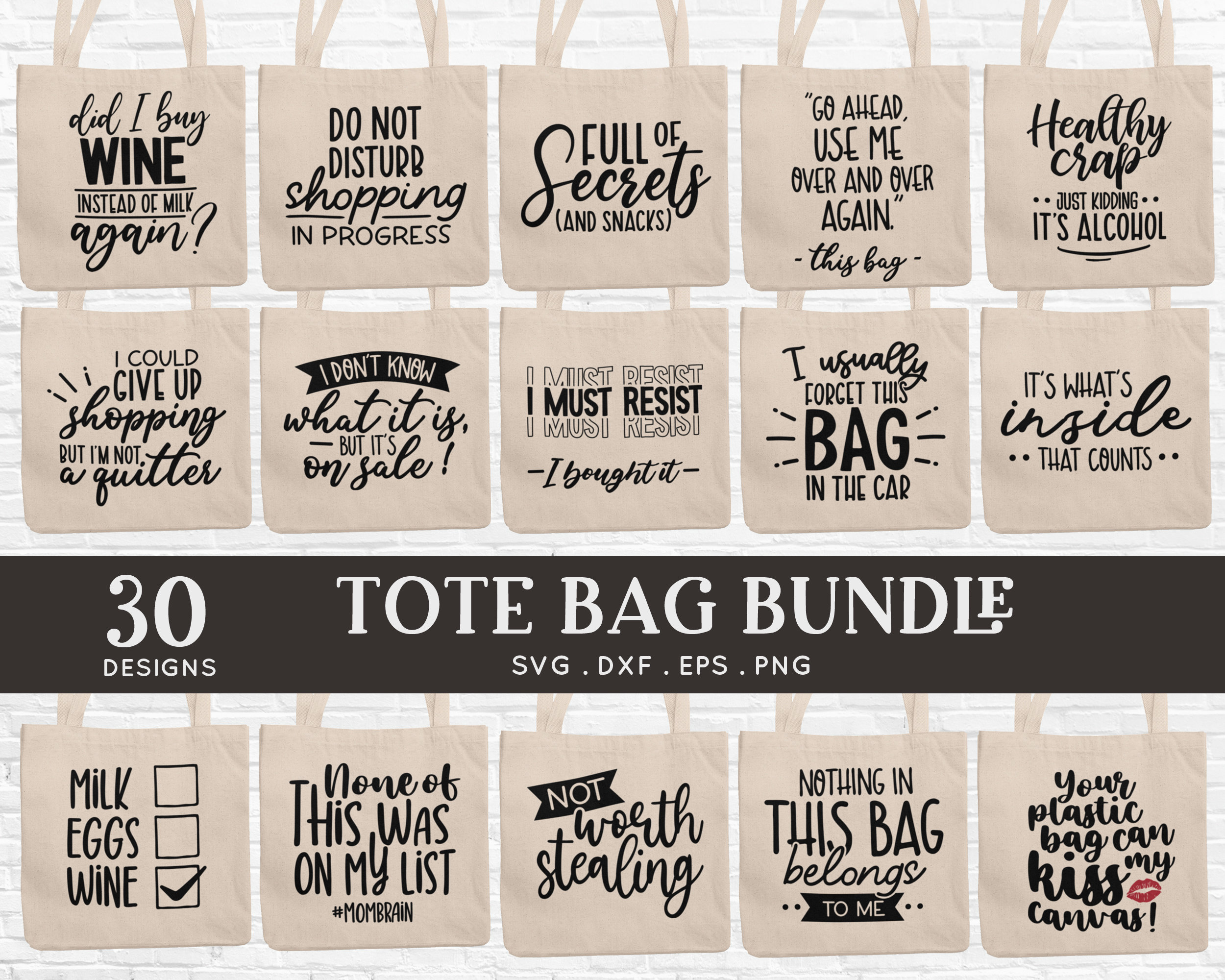 Buy 4 Get 50 Off 30 Diy Tote Bag Svg Bundle Dxf Eps Png Pdf Etsy