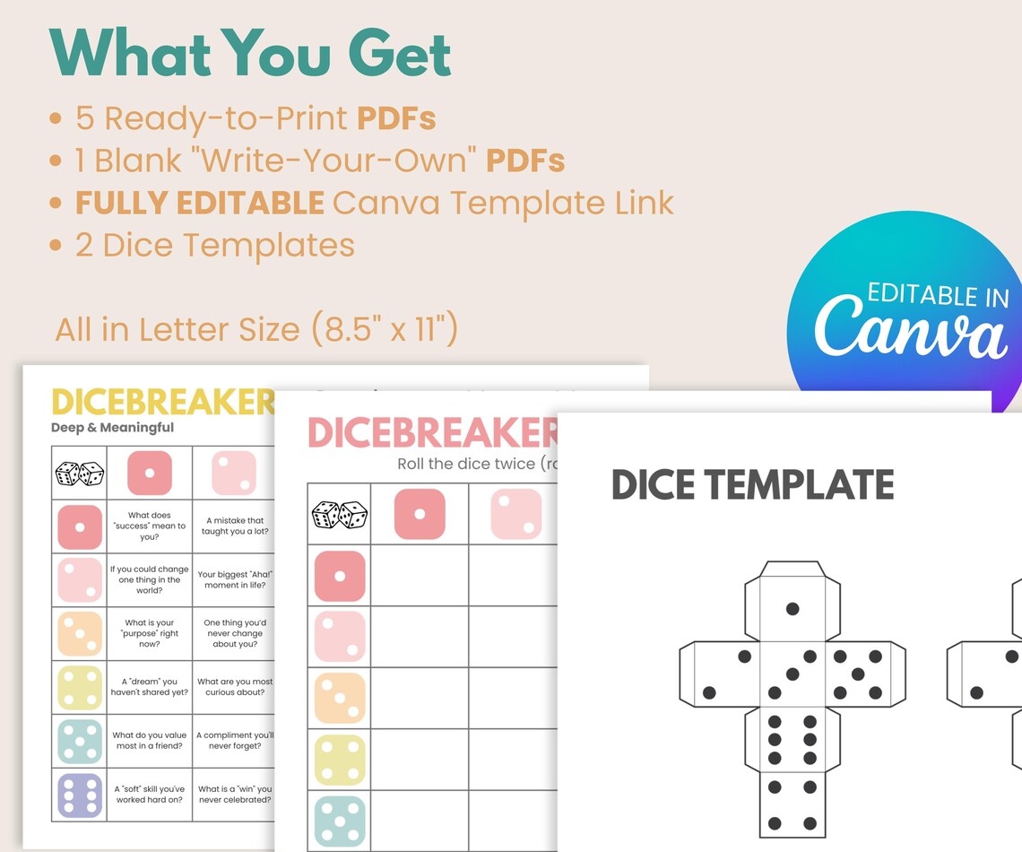 Editable Dicebreaker Games Bundle for Office Party Family Reunion ...