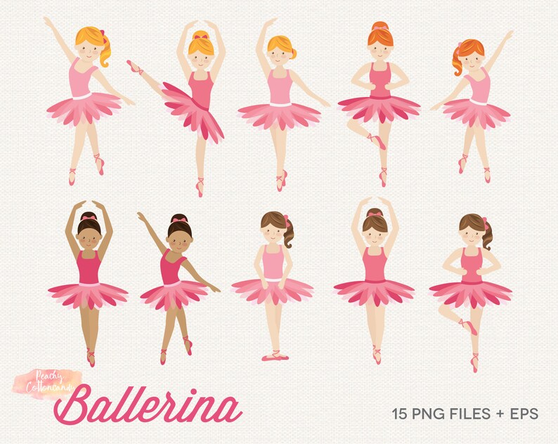 Ballerina Clipart: Ballet Dancer Graphics (PNG, EPS) - Etsy