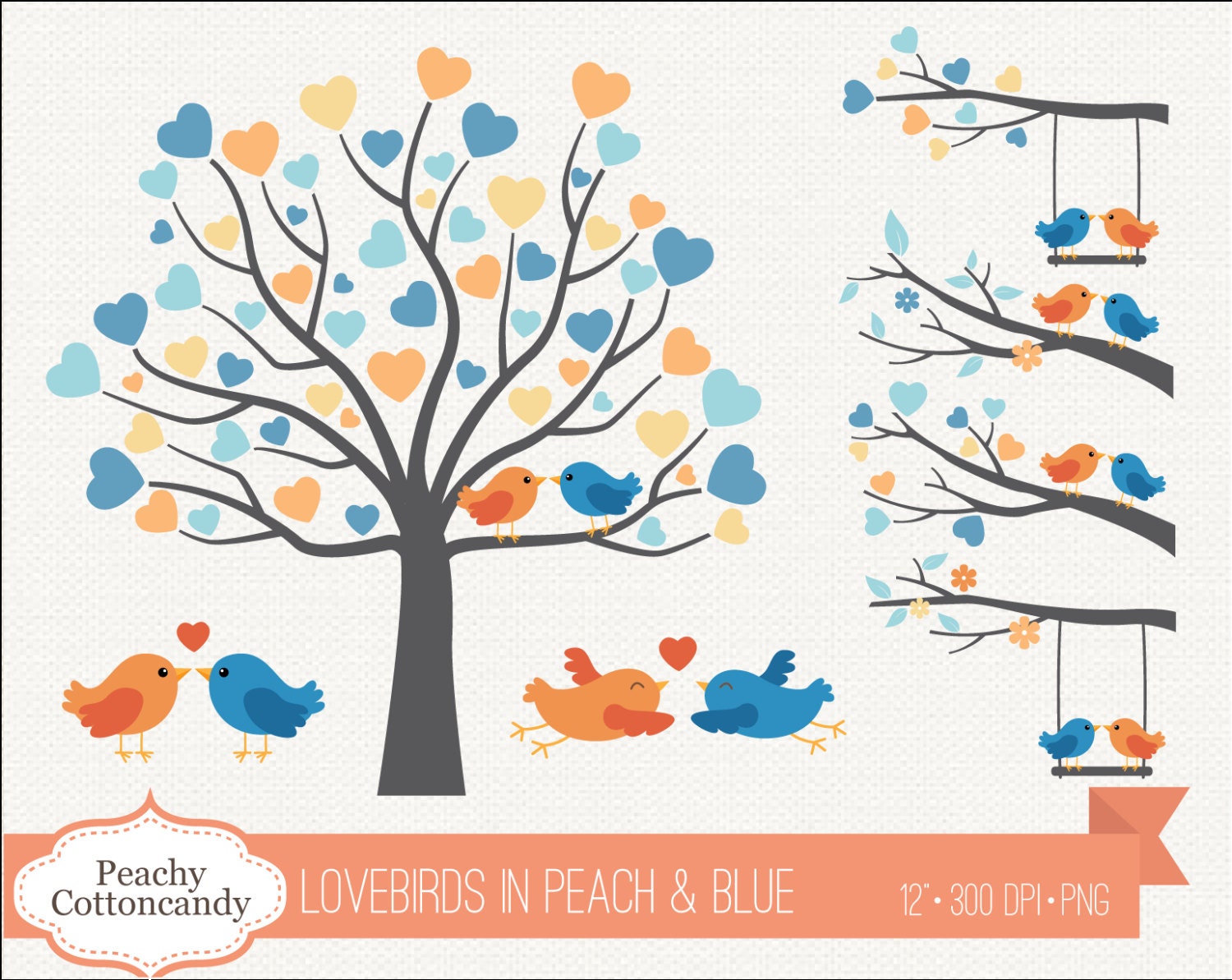 Blue Love Birds Clip Art