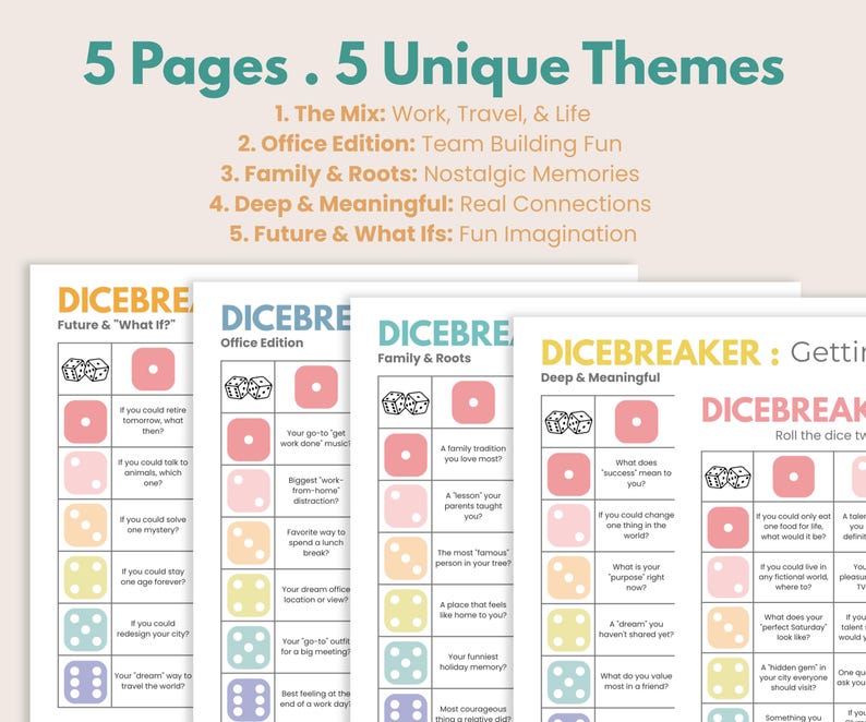 Editable Dicebreaker Games Bundle for Office Party Family Reunion ...