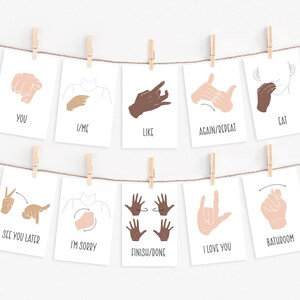 Printable ASL Flash Cards: Montessori Sign Language (32 Cards) - Etsy
