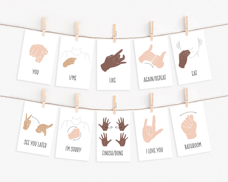 Buy 4 Get 50% off Printable ASL Sign Language Flash Cards ASL - Etsy