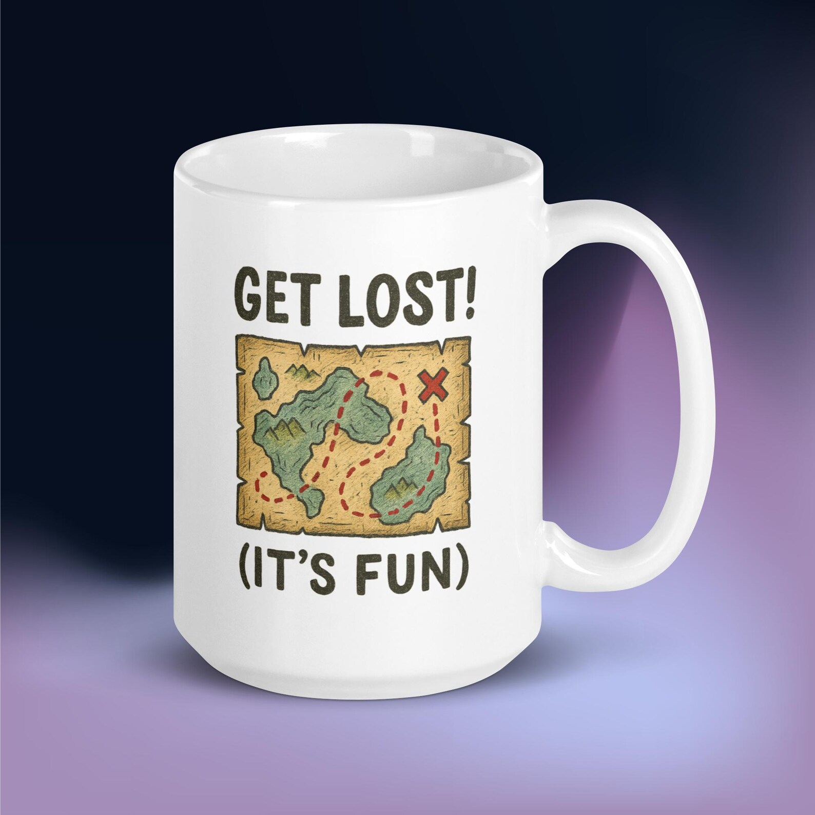 Get Lost! It's Fun | Map Adventure Coffee Mug | Travel & Hiking Gift - Etsy