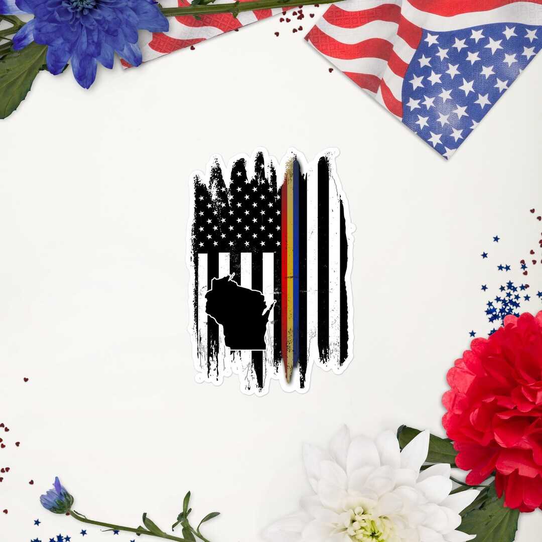 Wisconsin First Responder Sticker – Thin Line State Silhouette Decal - Etsy