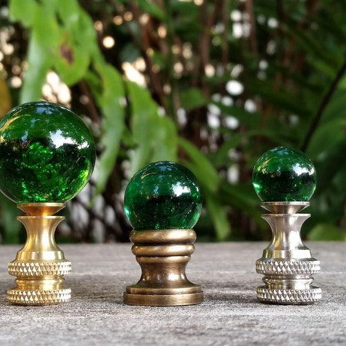 Sea Glass Lamp Finial Green | Etsy