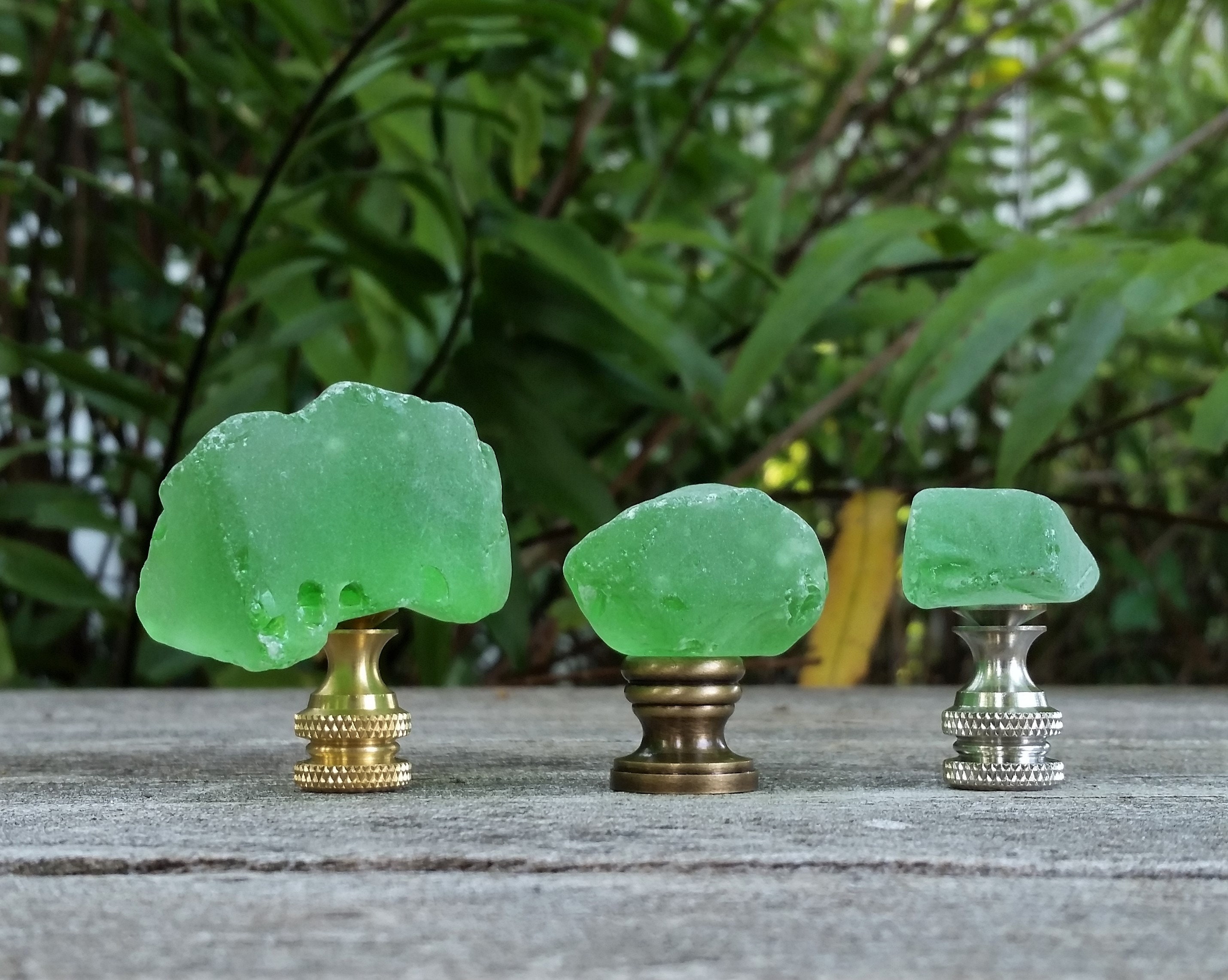 Sea Glass Lamp Finial Green | Etsy