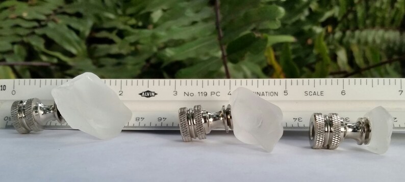 Frosted Lamp Finial, White Sea Glass - Etsy