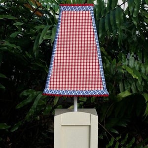 Small Kids Table Lamp, Custom Red Check Lamp Shade - Etsy