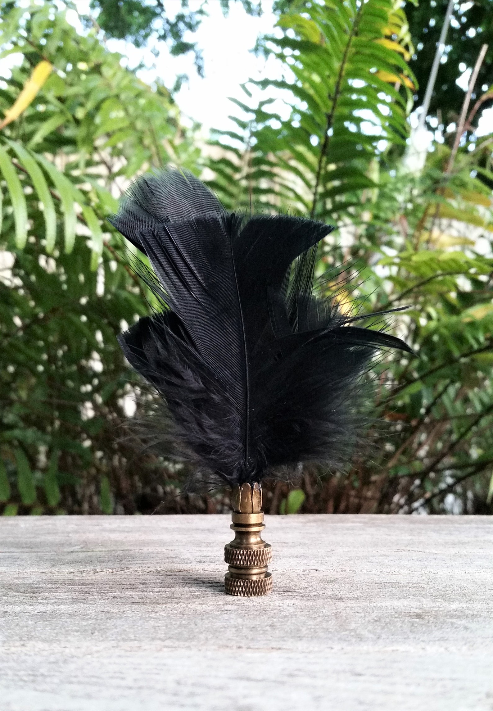 Feather Lamp Finial Black | Etsy
