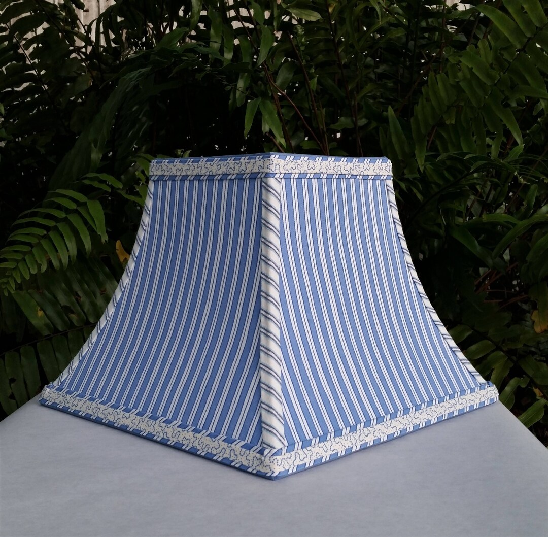 Blue Lampshade, Square Bell Lamp Shade - Etsy