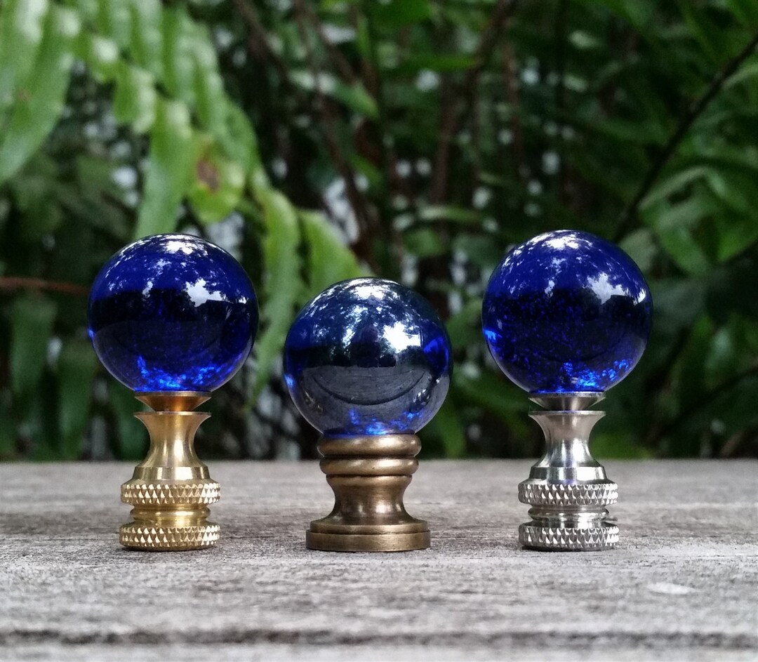 Cobalt Blue Lamp Finial One Inch - Etsy