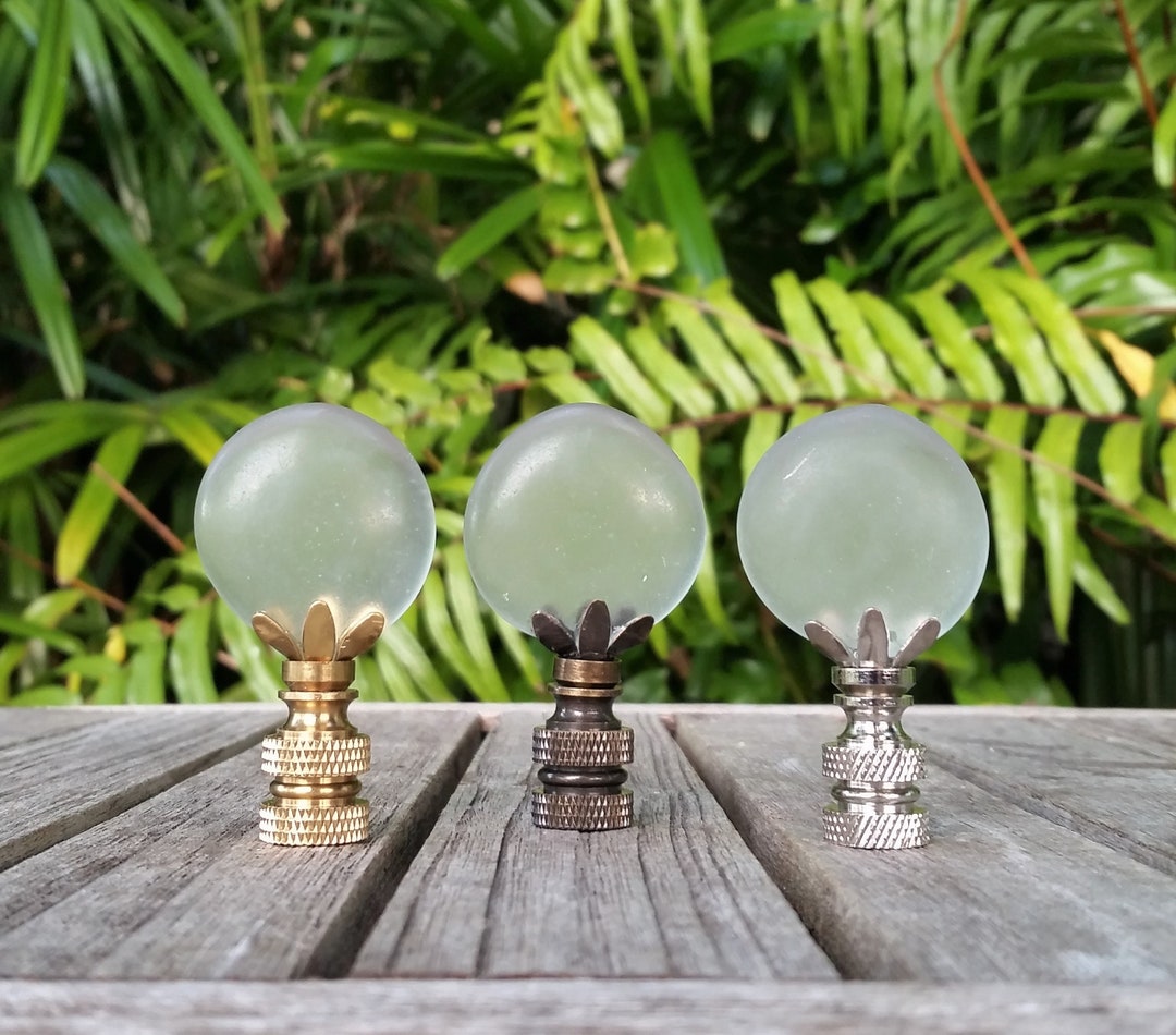 Frosted Glass Lamp Finial Disc - Etsy