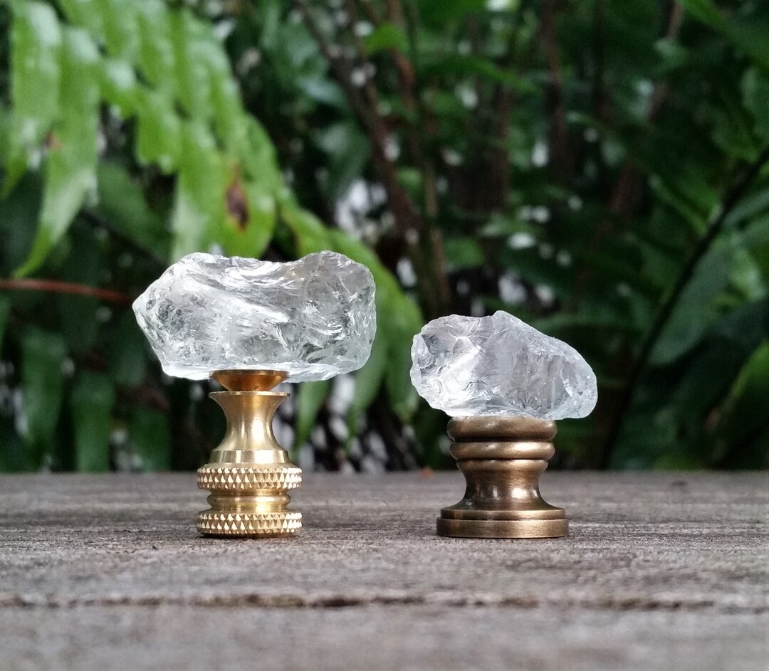 Lamp Finial, Clear Sea Glass Rock - Etsy
