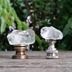 Lamp Finial, Clear Sea Glass Rock - Etsy