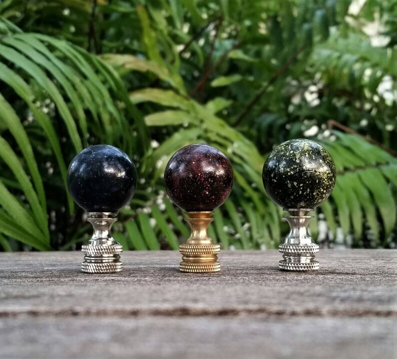 Black Lamp Finial, Blue Red Yellow or White Specks - Etsy
