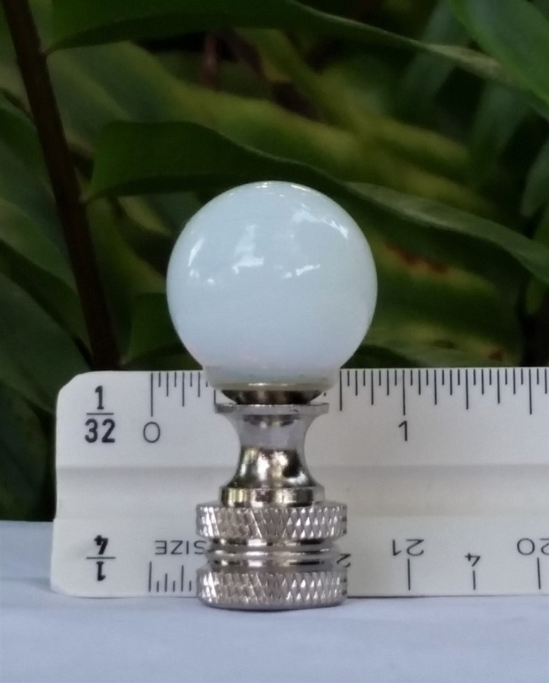 White Lamp Finial Moon Glow - Etsy