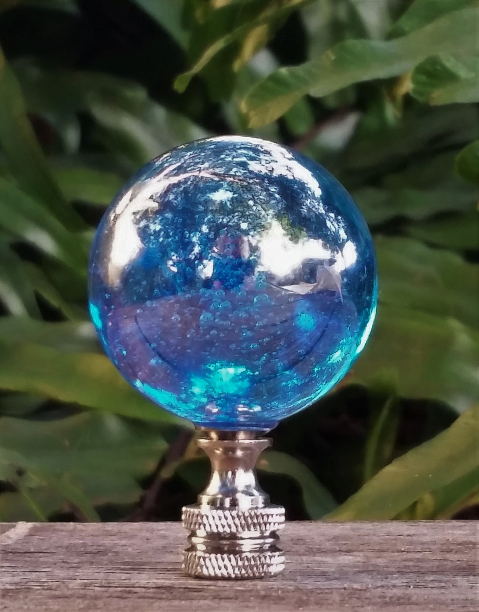 Large Turquoise Lamp Finial, Iridescent - Etsy