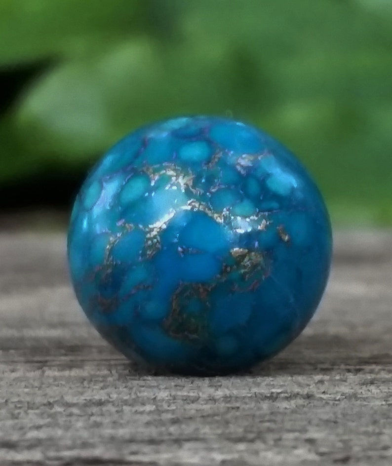 Small Turquoise Lamp Finial Gold Accents | Etsy